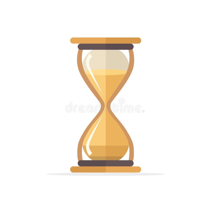 Hourglass Icon in Flat Style, Simple Design Stock Vector - Illustration of clock, transparent ...