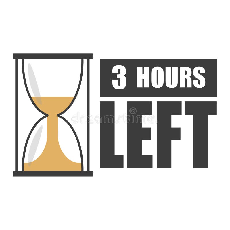 Hourglass Icon. Number Three Highlight. Vector 3 Hours Left. Countdown ...