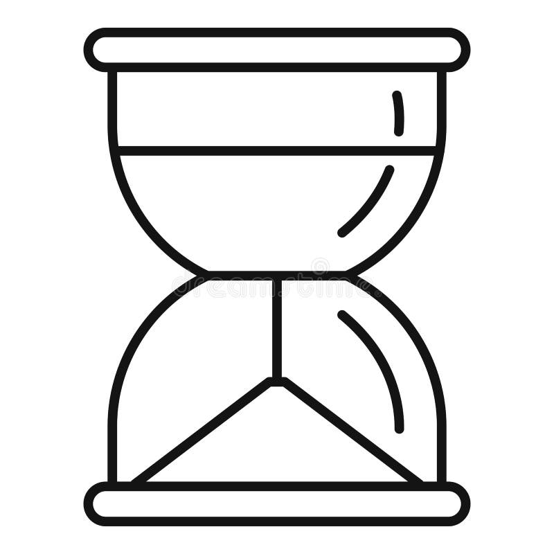 Hourglass Icon, Outline Style Stock Vector - Illustration of glass ...