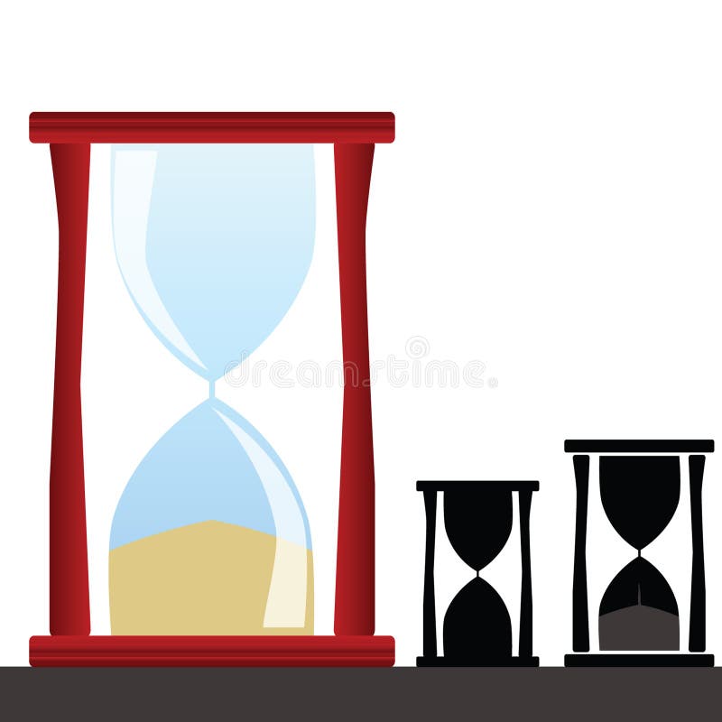 Hourglass Illustration Vector with Silhouette Stock Vector ...