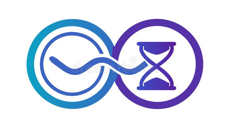 Hourglass in Infinity Loop Eternal Time Boundless Cycles, Vector Design ...