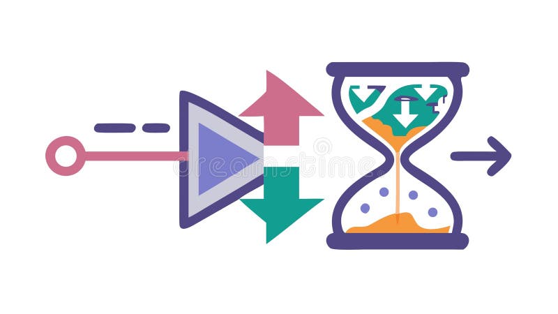 Hourglass with Input Output Arrows, Time Management Vector, Vector Design Generative AI Stock ...
