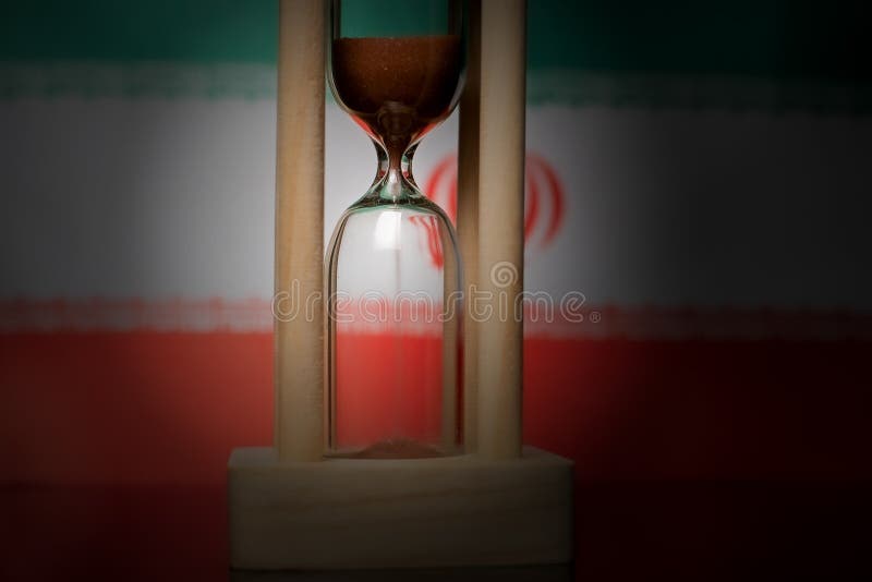 Hourglass and Iran Flag, Soft Focus, Copy Space Stock Photo - Image of ...