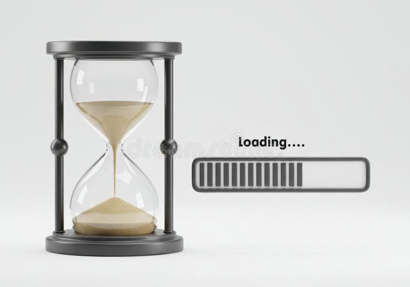 Hourglass and Loading Bar Representing Time and Progress Stock ...