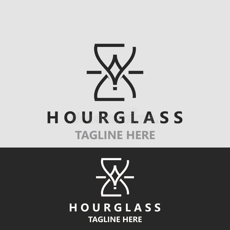Hourglass Logo Ancient Vintage Style Object Design Template Flat Vector ...