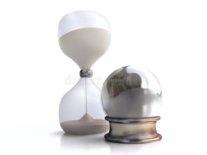 Hourglass and Magic Sphere stock illustration. Illustration of clock ...