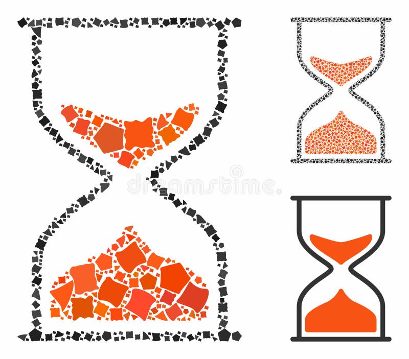 Hourglass Collage with Icons on Blackboard Stock Vector - Illustration ...