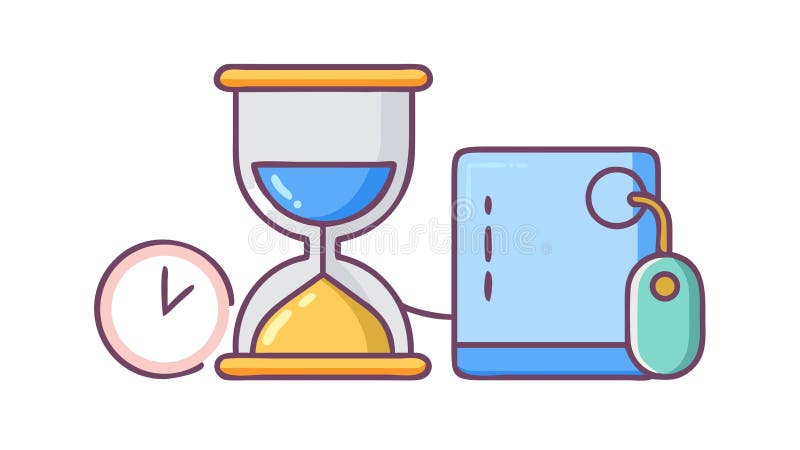 Hourglass & Mouse Pointer, Interactive Time Control Vector, Vector ...