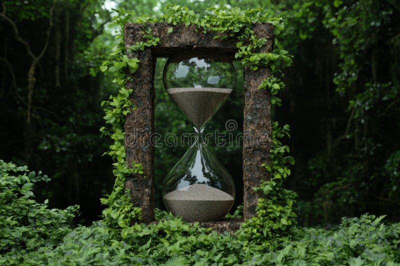 Hourglass in nature stock illustration. Illustration of patience ...