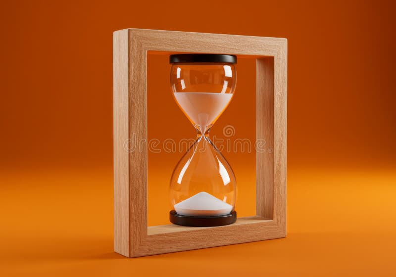 Hourglass Orange Background Representing Concept Time Stock Photos ...