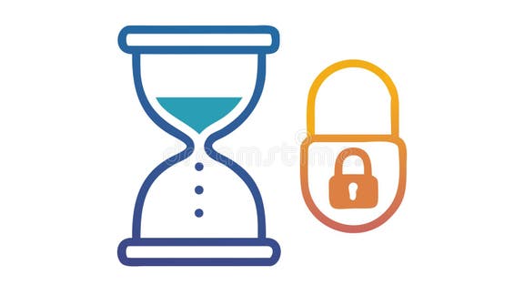 Hourglass with Padlock Timed Security Access, Vector Design Generative ...