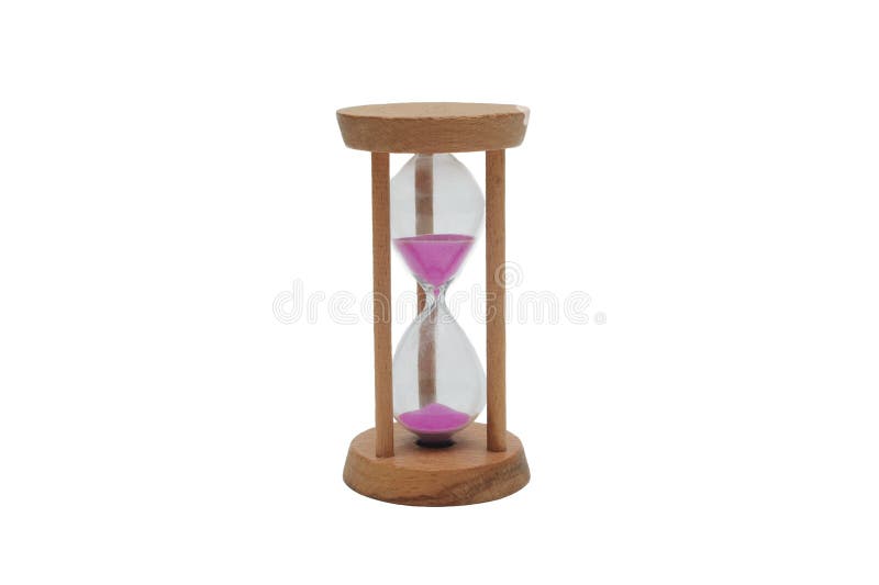 Hourglass with Pink Sand. Isolated on White Background Stock Photo ...