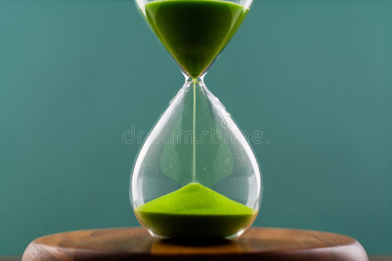 Hourglass is a Process of Counting Down Time. Limited Time for Work and ...