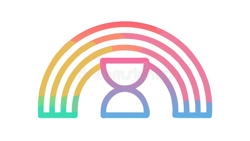 Hourglass Rainbow Arc Icon Hope, Diversity Inclusive Time, Vector ...