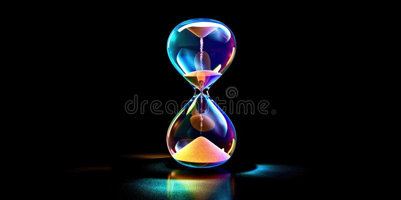 An Hourglass in Rainbow Colors Stock Photo - Image of glass, retro ...
