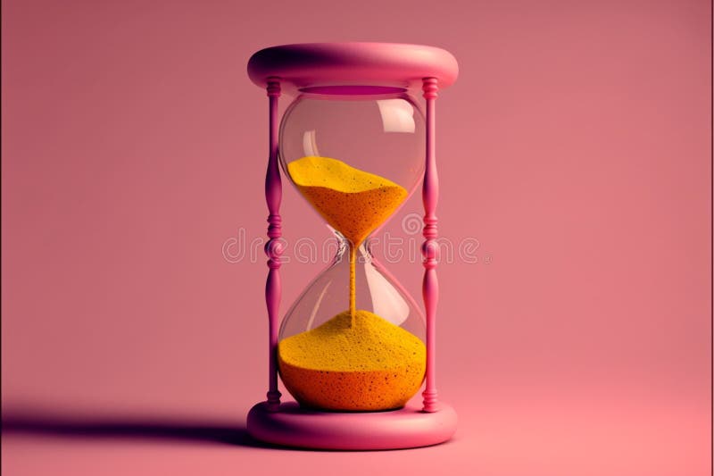 Hourglass On A Red Background Hourglass Hourglass With Sand Stock Illustration Illustration Of