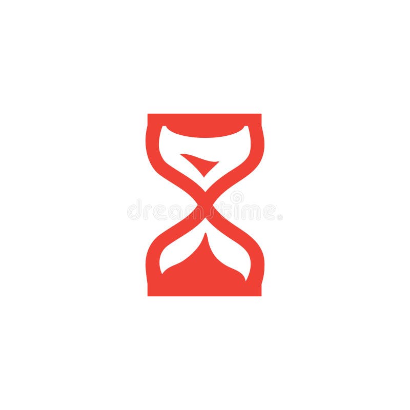 Hourglass Red Icon on White Background. Red Flat Style Vector ...