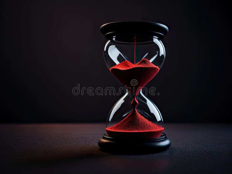 An Hourglass with Red Sand Inside of it. Ai Generative Stock ...