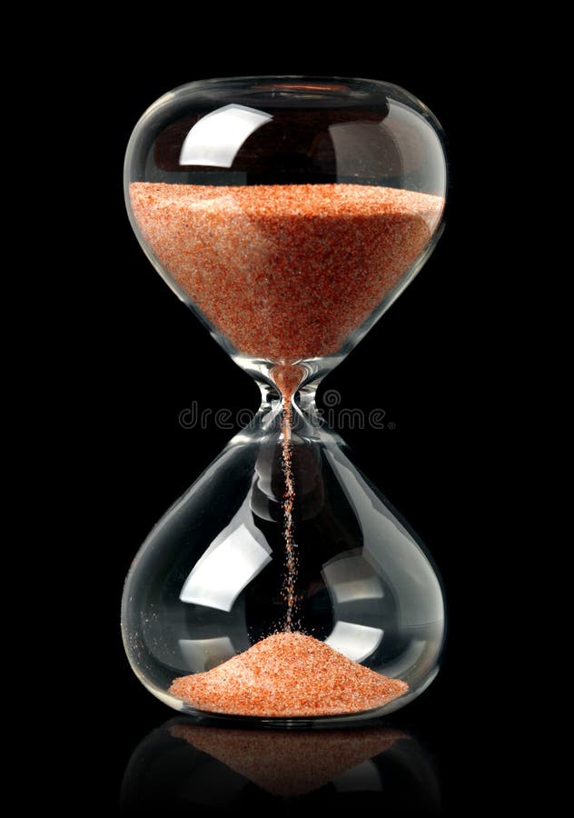 Hourglass with Red Sand Showing the Passage of Time Stock Image - Image ...