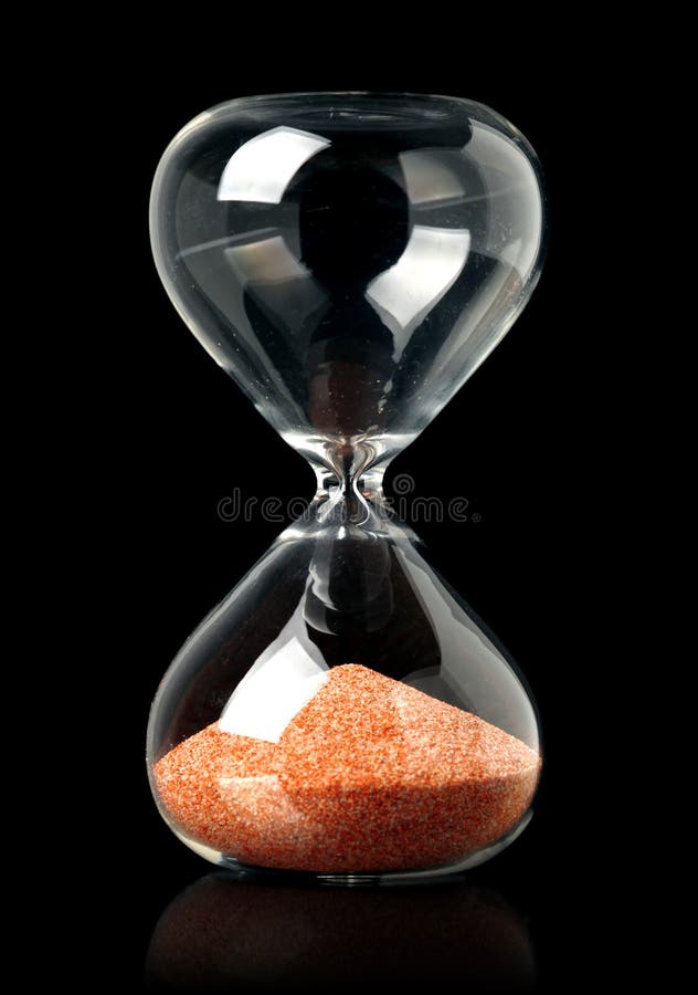 Hourglass with Red Sand Showing the Passage of Time Stock Image - Image ...