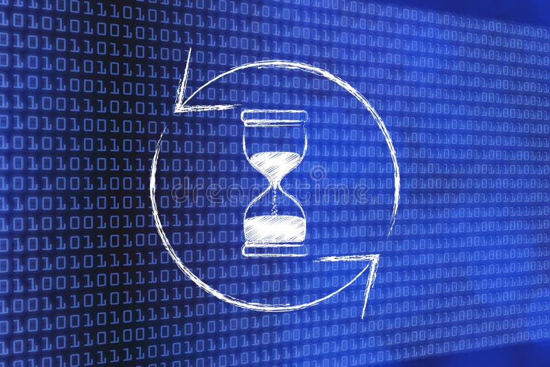 Spinning Hourglass Waiting Loading on Black Background. 3D Animation ...