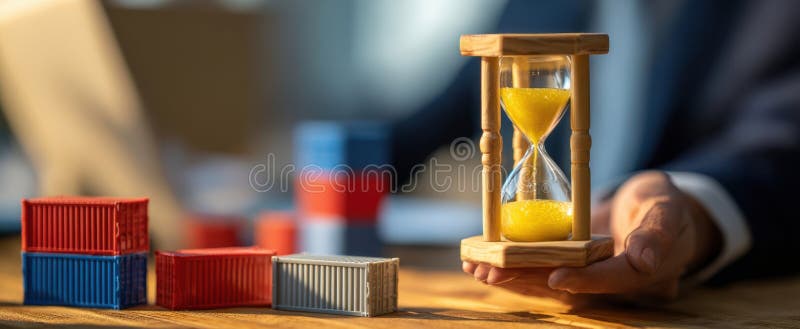 The Hourglass Representing Time Management in a Busy Business ...