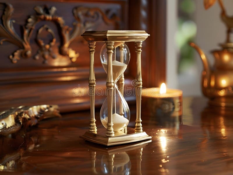 Hourglass with Sand Ancient Time Clock Countdown Stock Illustration ...