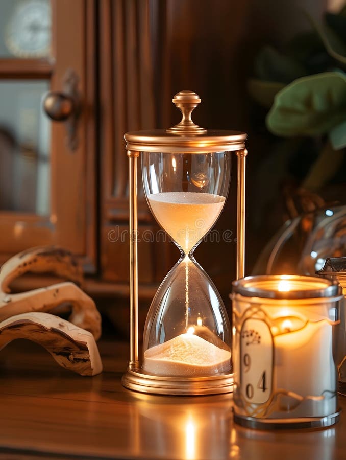 Hourglass with Sand Ancient Time Clock Countdown Stock Illustration ...