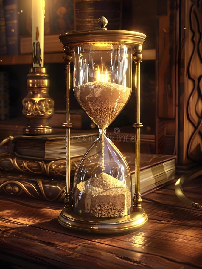 Hourglass with Sand Ancient Time Clock Countdown Stock Illustration ...