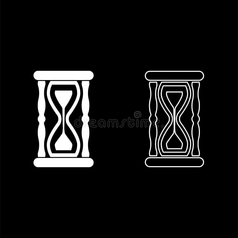 Hourglass Sand Clock Icon in Circle Round Black Color Vector ...