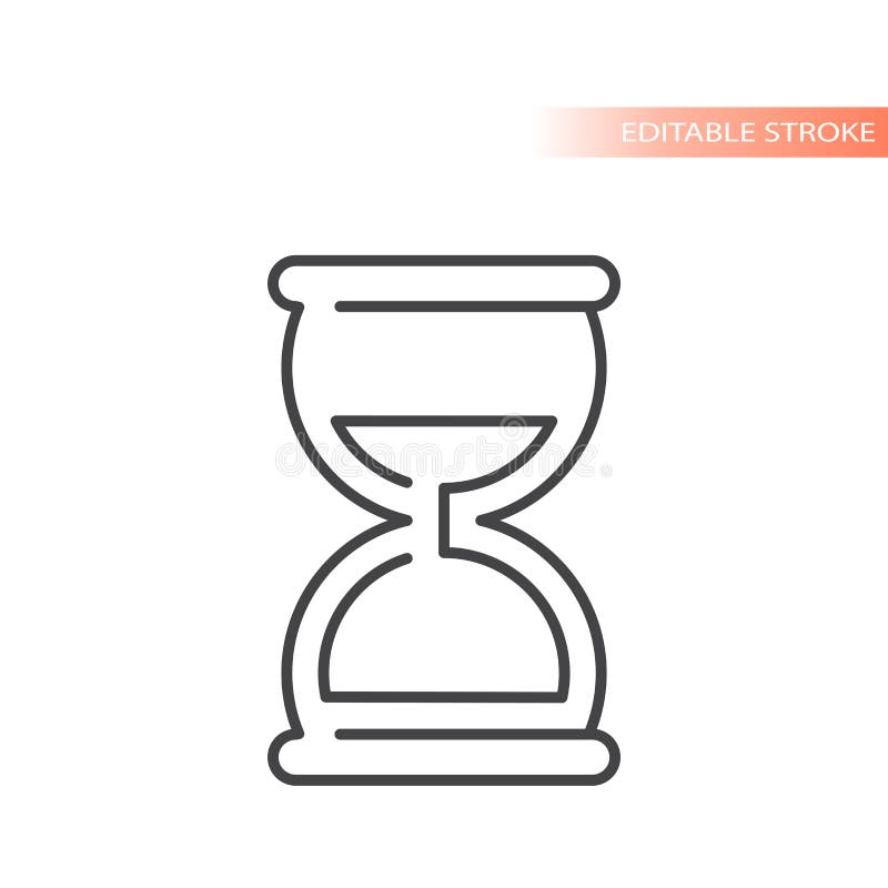 Hourglass, Sand Clock Line Vector Icon Stock Vector - Illustration of ...