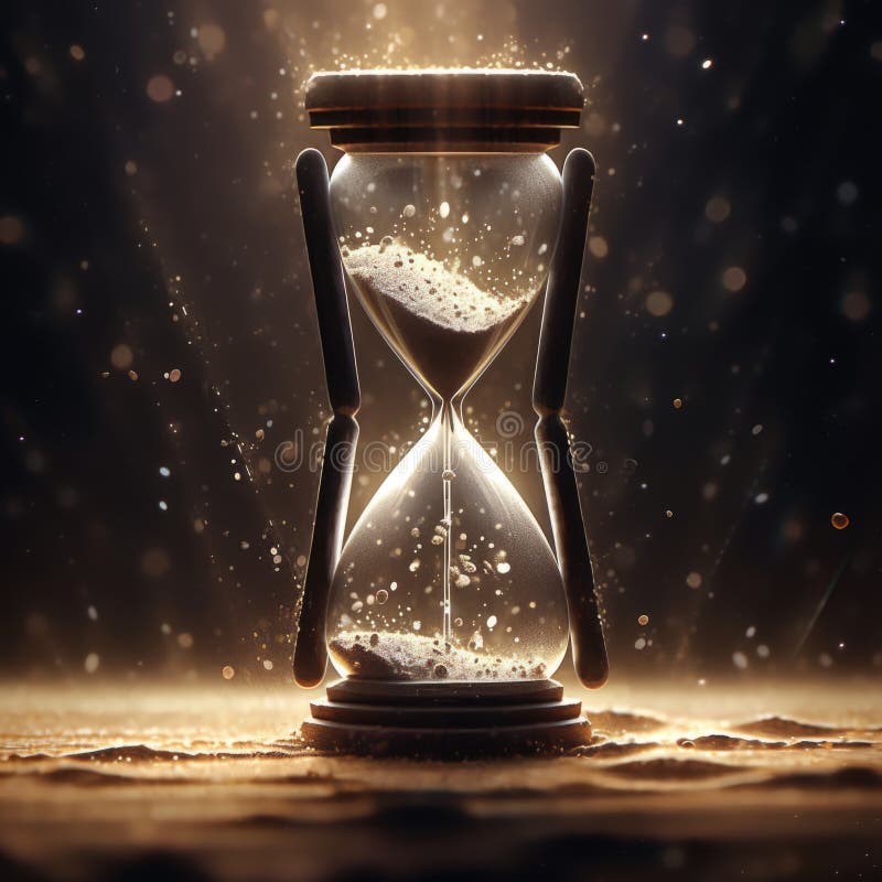 An Hourglass with Sand Falling Out of it, AI Stock Illustration ...