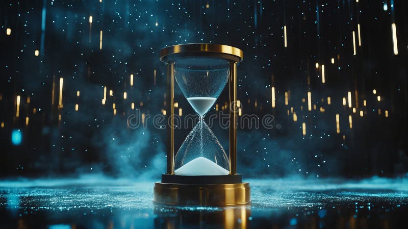 Hourglass with Sand Falling Symbolizing Time in a Dreamy Background ...