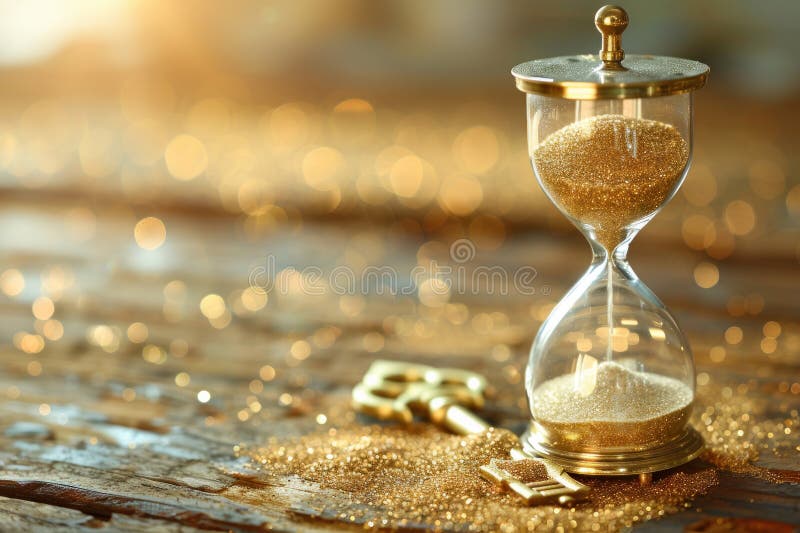 An Hourglass with Sand Flowing into a Section that Forms the Shape of a ...