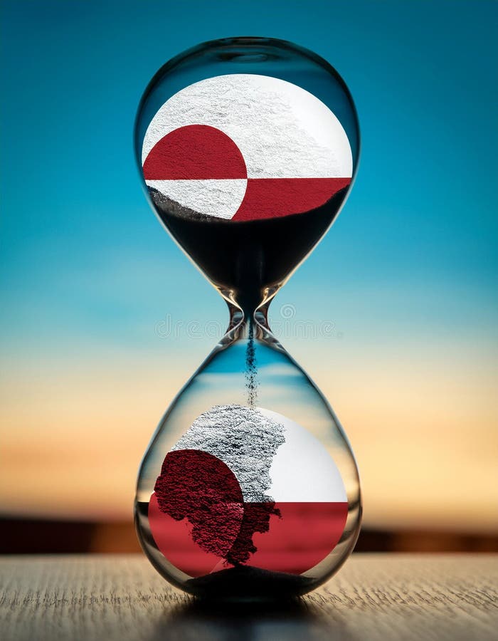 An Hourglass with Sand Forming the Shape of Greenland Hinting at Time ...
