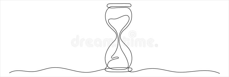 Hourglass or Sand Glass Shape Drawing by Continuos Line, Thin Line ...
