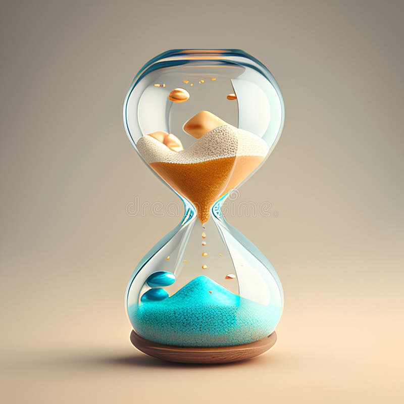 Hourglass with Sand Inside. 3d Illustration. Time Concept Stock ...