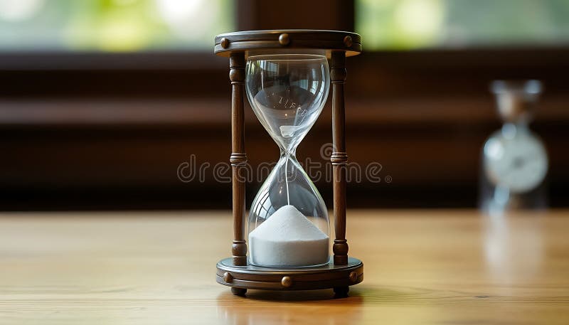 Hourglass with Sand Running Out Time Passing Deadline Concept ...