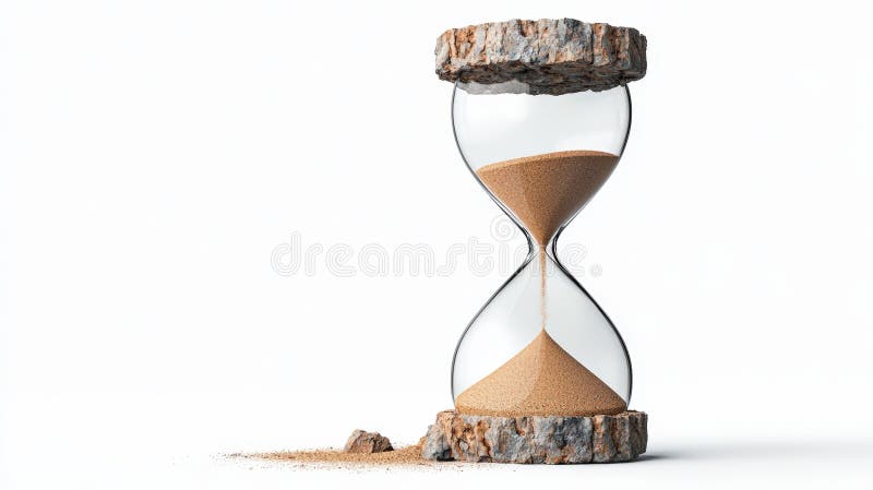 An Hourglass with Sand Spilling Symbolizing the Passage of Time White ...
