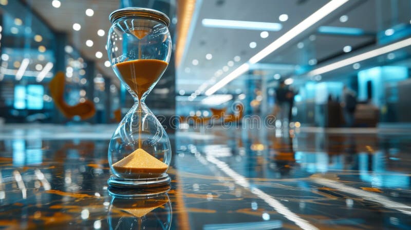 Hourglass with Sand on Table Stock Photo - Image of table, timing ...