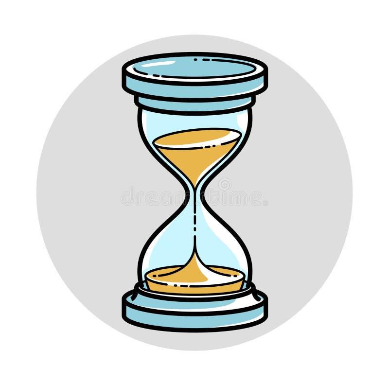 Hourglass Sand Watch Vector Illustration or Icon Isolated on White ...