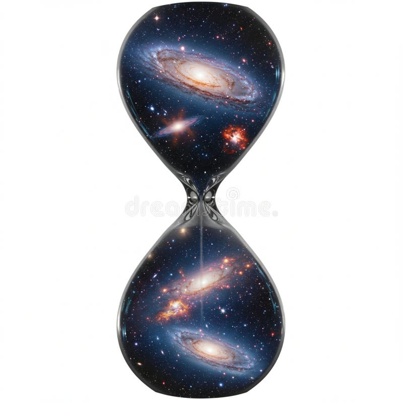 An Hourglass-shaped Image with Galaxies and Celestial Bodies Inside ...