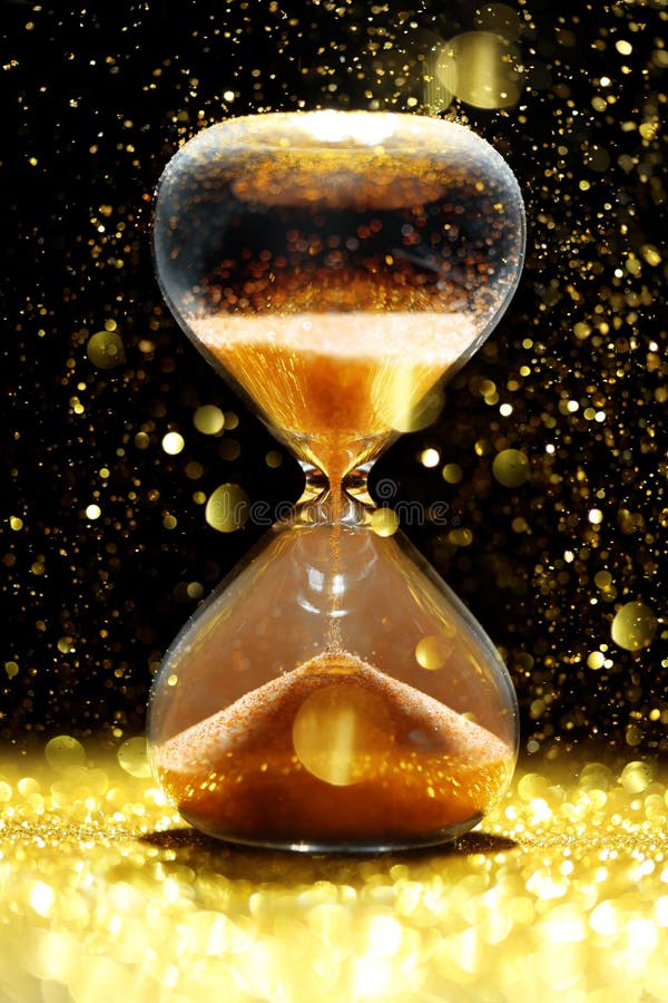 Hourglass Showing the Passage of Time Showered in Golden Light Stock ...