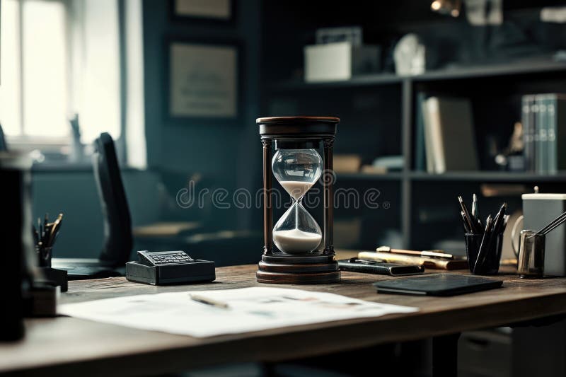 An Hourglass is Sitting on the Beach at Sunset Stock Image - Image of ...