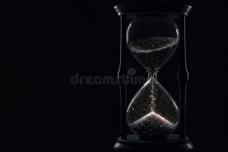 Hourglass with Space Inside on a Black Background. Space for Text ...
