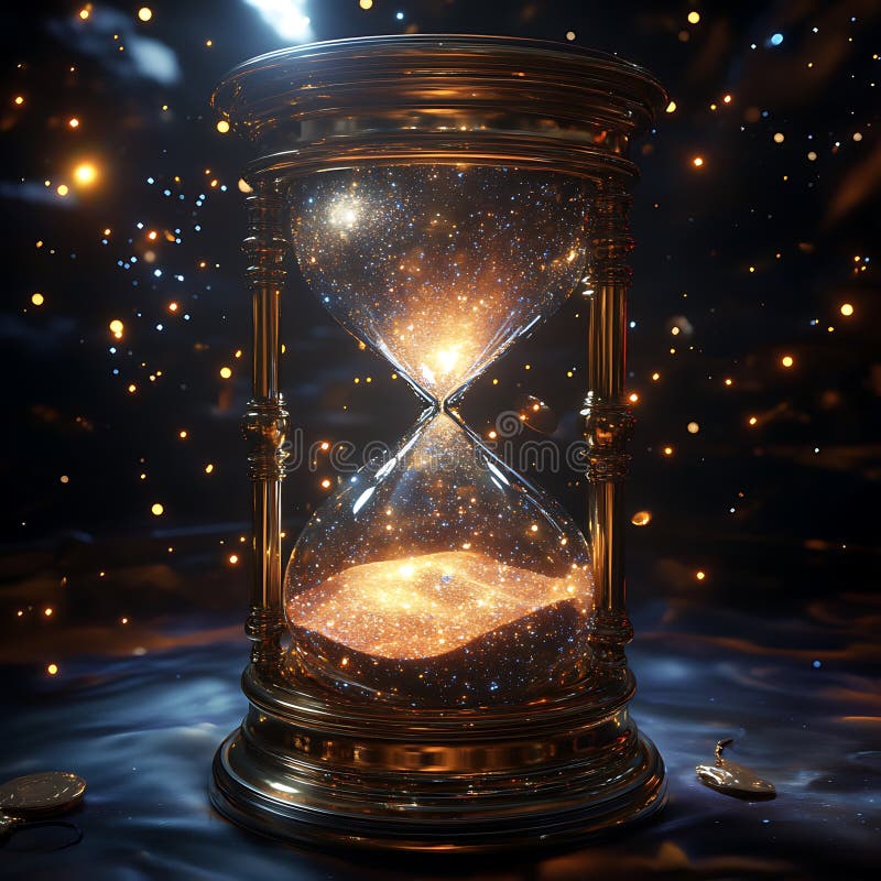Hourglass with Sparkles, Symbolizing Time and Eternity Stock ...