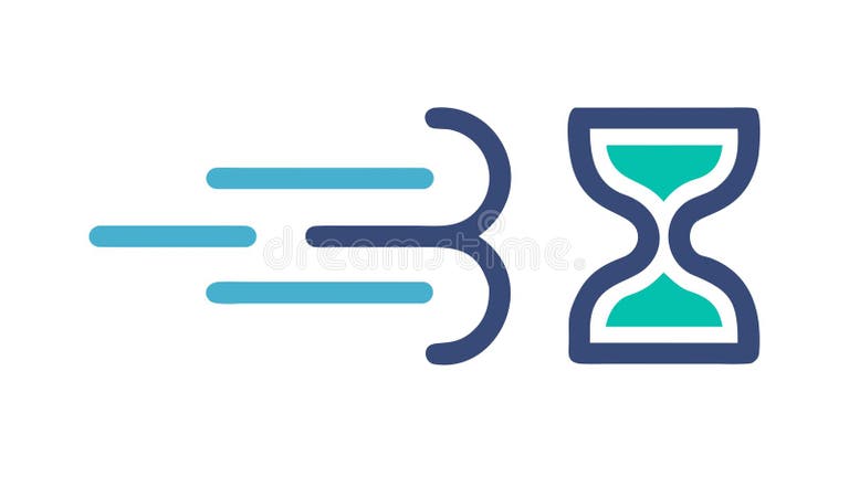 Hourglass with Speed Effect for Rapid Processes, Vector Design ...