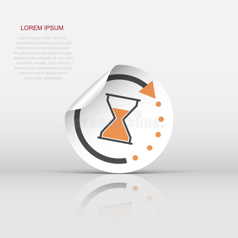 Hourglass Sticker Label. Time Vector Illustration Stock Vector ...
