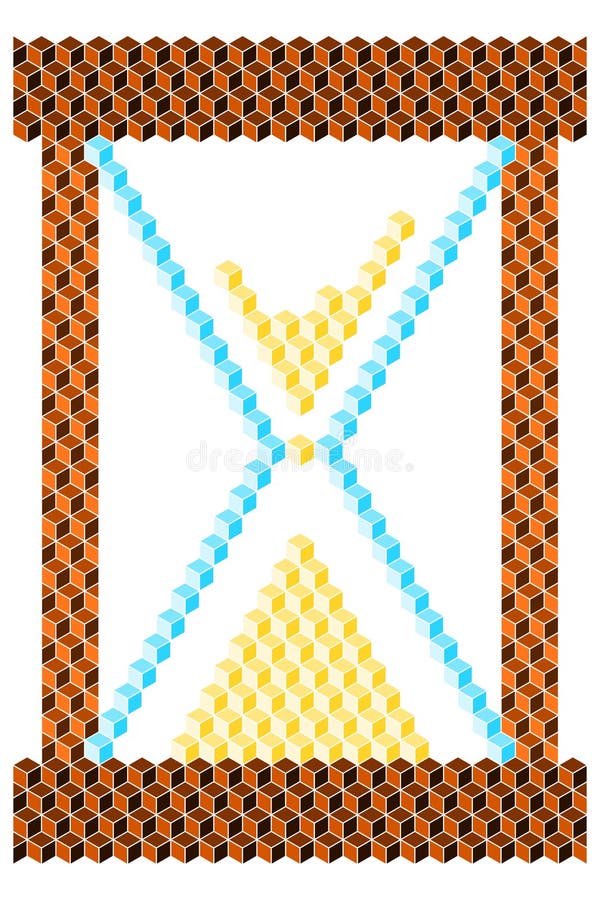 Hourglass Symbol with Falling Sand Stock Illustration - Illustration of ...