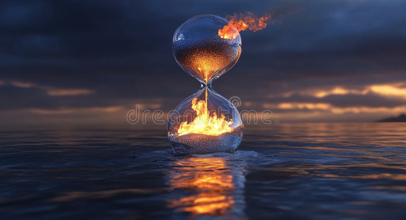 An Hourglass Symbolizing the Contrast between Fire and Water ...